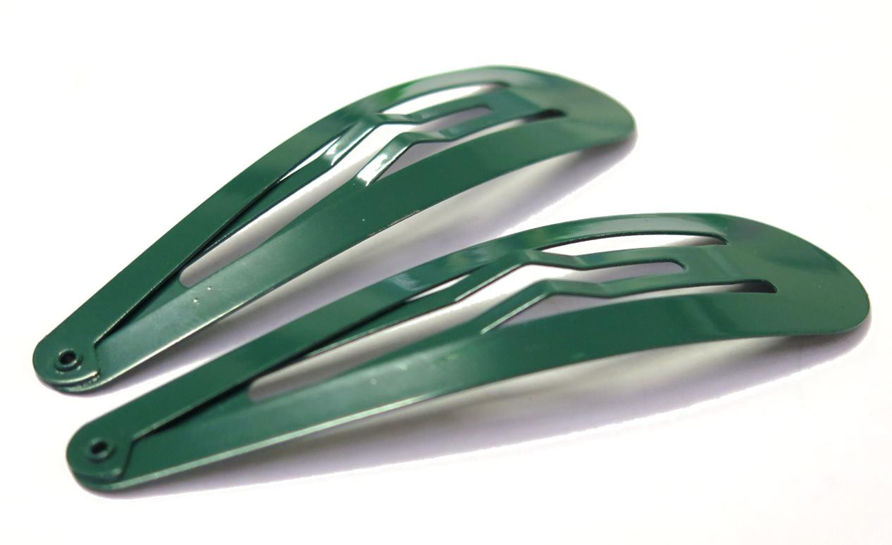 School Snap Hair Clips 80 mm Green - School Snap Clips - School